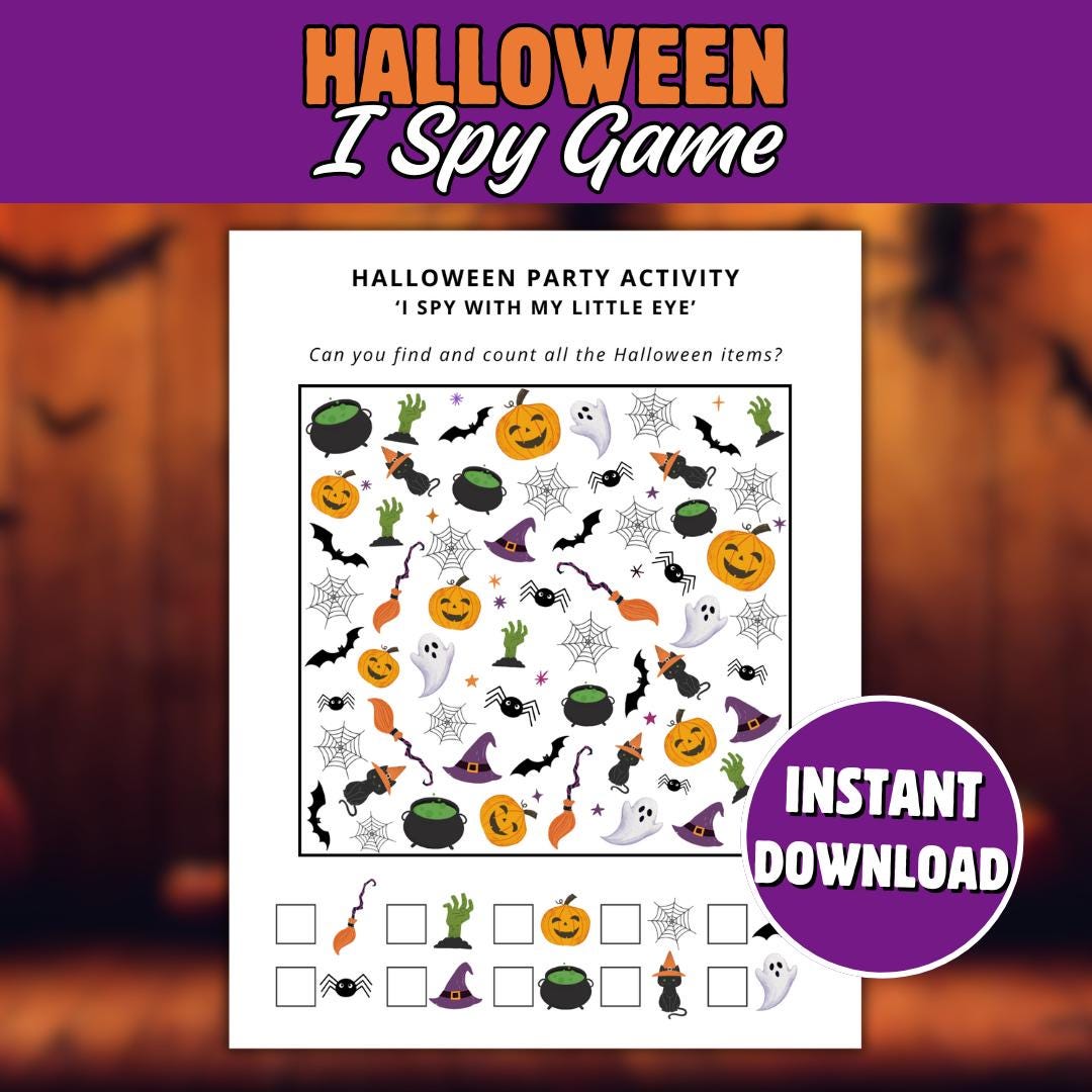 Halloween I Spy Game Printable – Kids Search and Find Activity, Fun ...