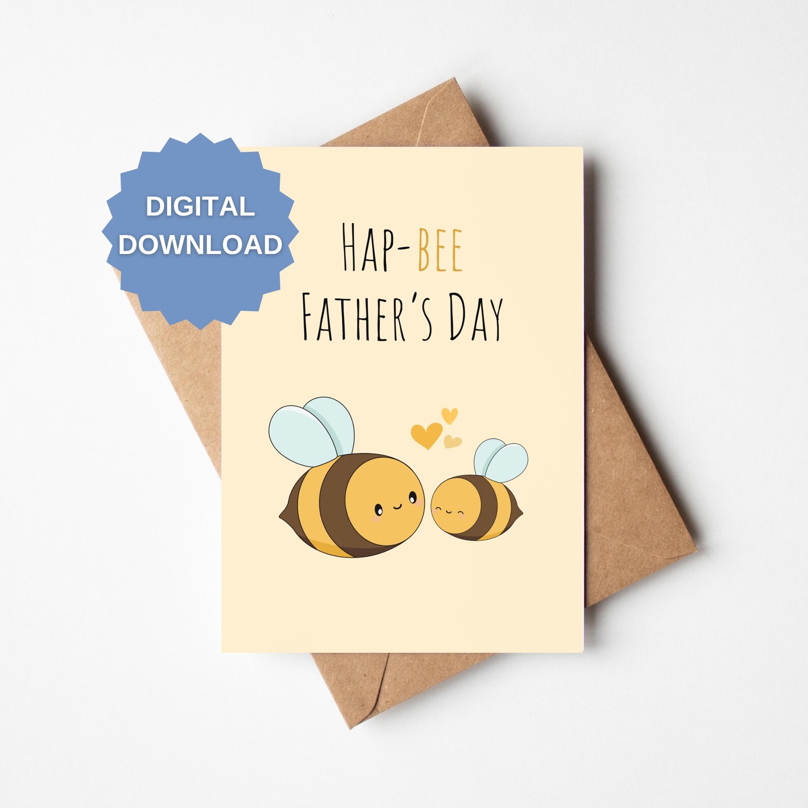 Hap Bee Father's Day Card Printable Father's Day Card for Dad From Son ...