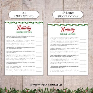 Printable Nativity Riddle Game, Bible Riddles, Christian Printable for ...