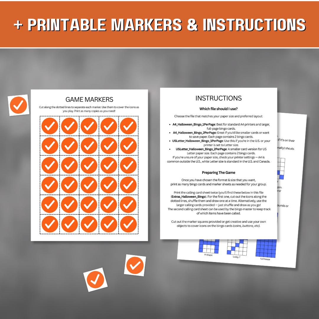 Printable Halloween Bingo Game Bundle, 30 Bingo Cards Game, Party Game ...