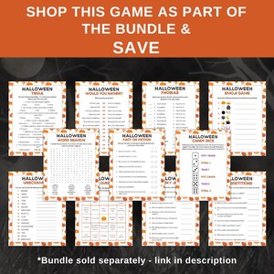Printable Halloween Phobia Game, Halloween Printable Activity ...