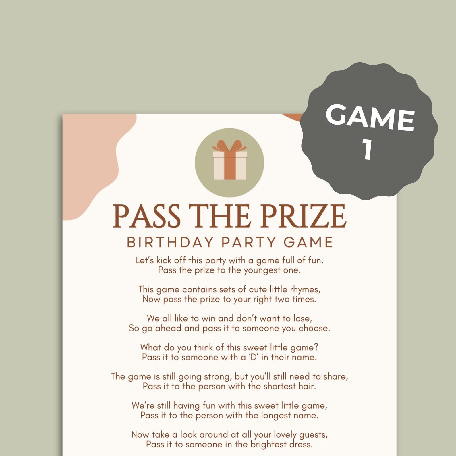 Birthday Pass the Prize Bundle, Printable Birthday Game, Pass the Prize ...
