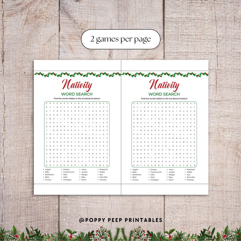 Printable Nativity Word Search, Christmas Bible Activity, Kids ...