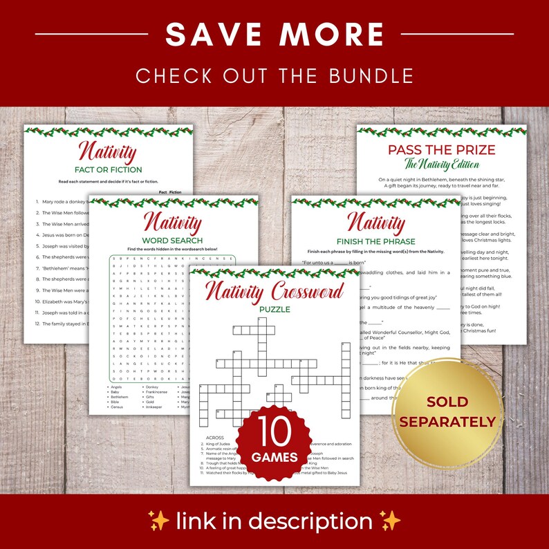 Printable Christmas Crossword Puzzle, Bible Nativity Crossword, Kids ...