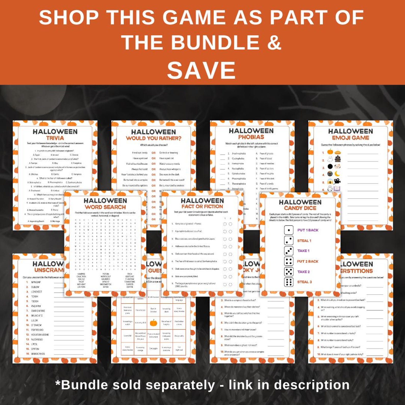 Printable Halloween Superstitions Game, Halloween Printable Activity ...