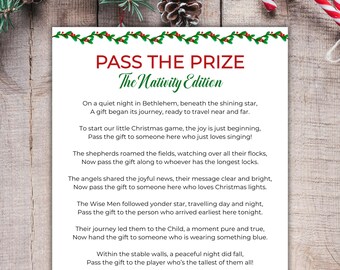 Nativity Story Left Right Game, Printable Bible Christmas Party Game ...
