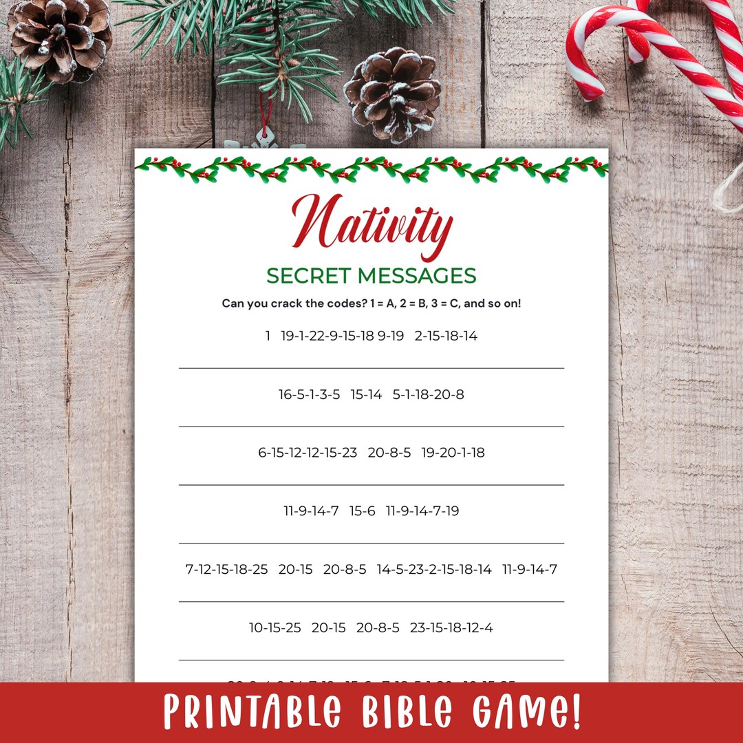 Printable Nativity Secret Messages Game, Christmas Bible Puzzle ...