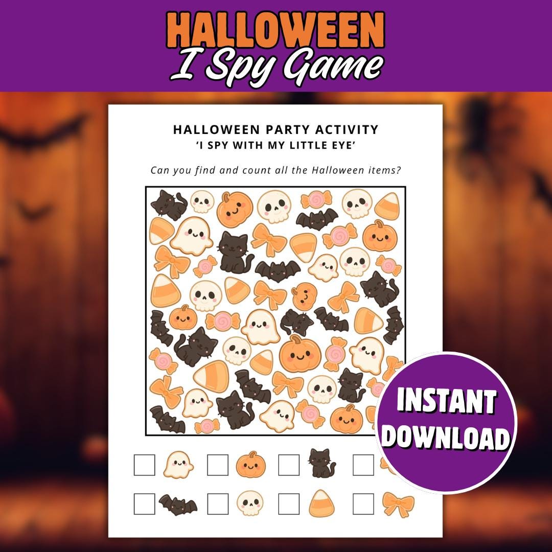 Printable Halloween Activity for Kids, I Spy Game, Fun Halloween ...