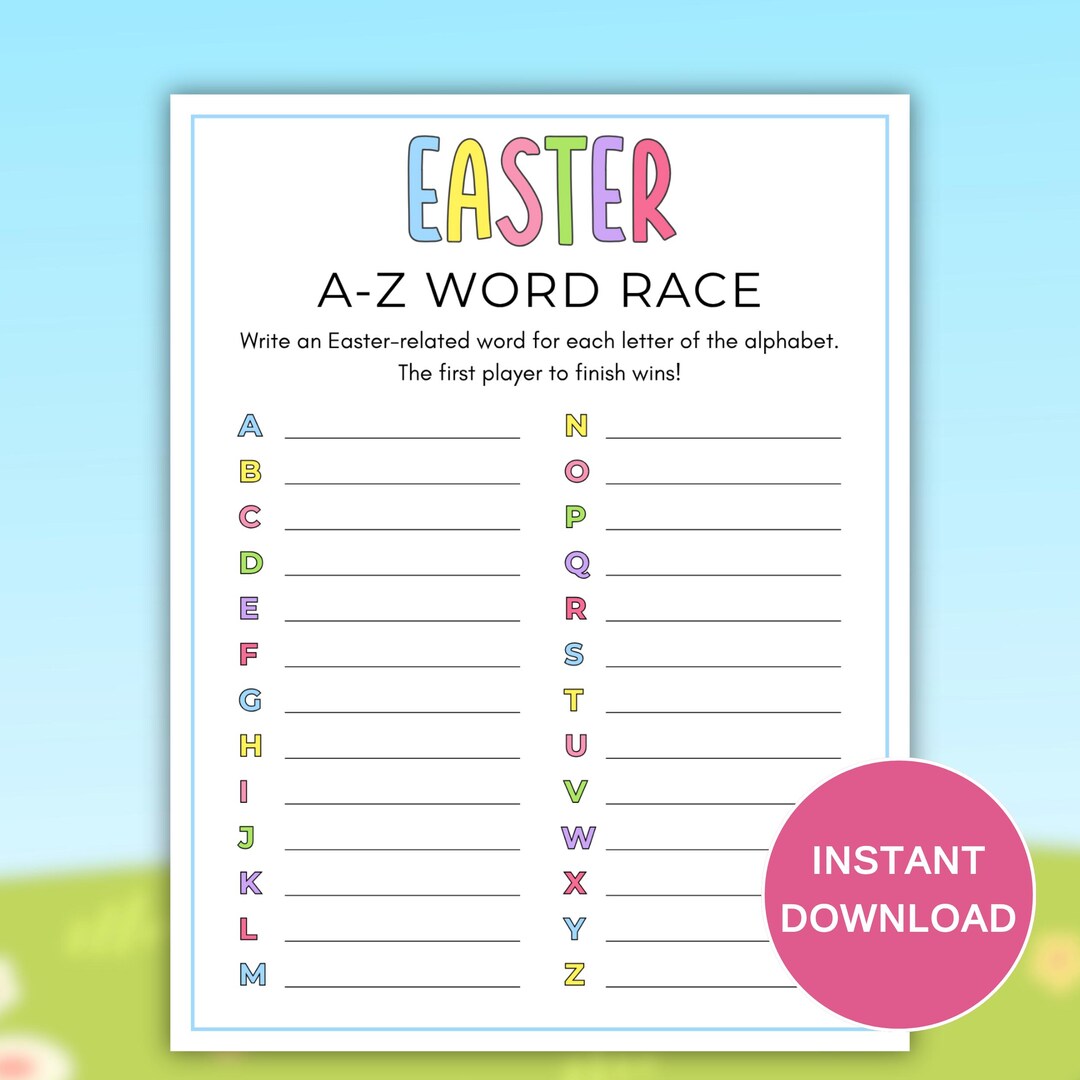 Easter A-Z Game, Printable Easter Word Activity for Kids & Family ...