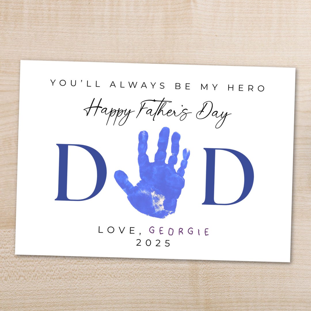 Father’s Day Handprint Printable Activity for Kids, DIY Keepsake Gift ...