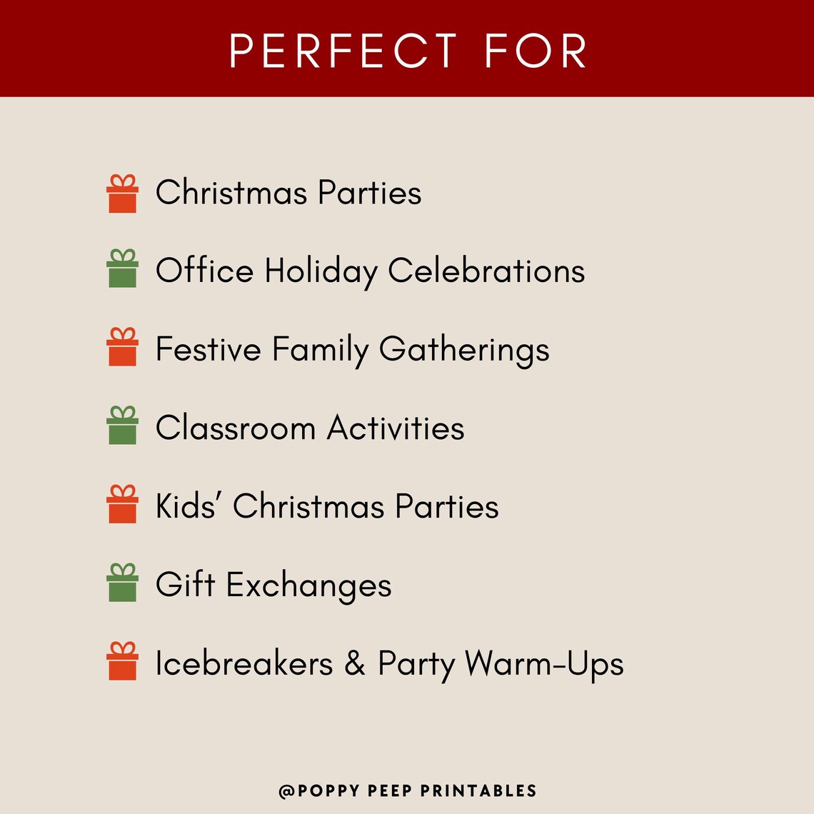 Pass the Present Christmas Game Printable Holiday Icebreaker, Pass the ...