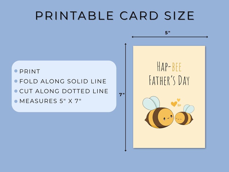Hap Bee Father's Day Card Printable Father's Day Card for Dad From Son ...