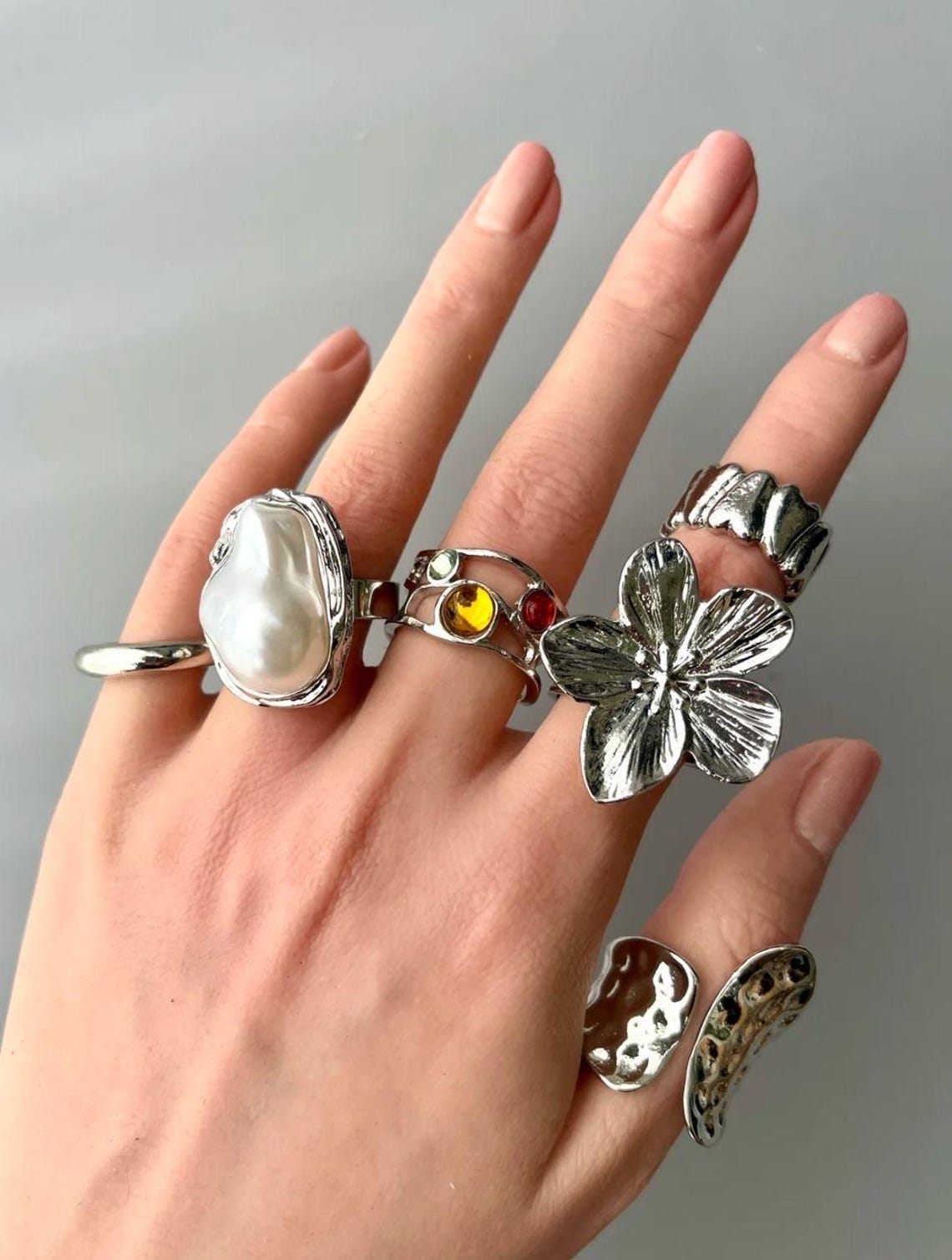 Vintage Ring Set - Stackable Rings - 6 Piece Ring Set - Boho Rings ...