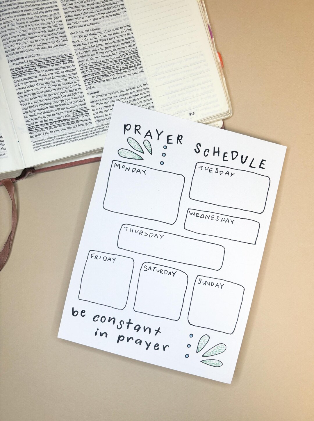Weekly Prayer Schedule - Canva Template & Digital Download to Track ...