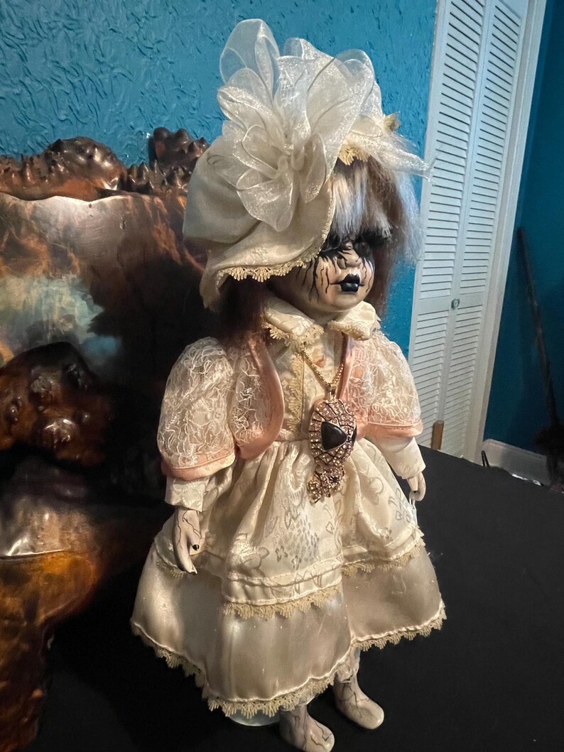 Handmade Haunted Gothic Halloween Creepy Doll Spooky Pooky Wearing ...
