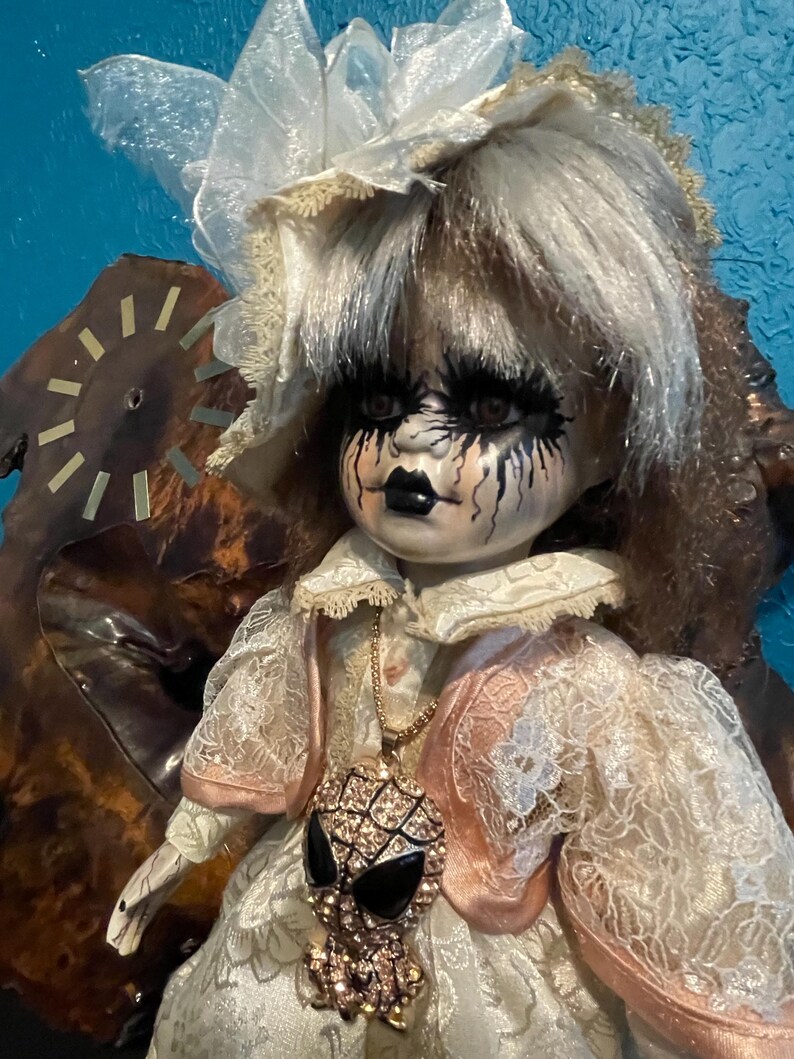 Handmade Haunted Gothic Halloween Creepy Doll Spooky Pooky Wearing ...