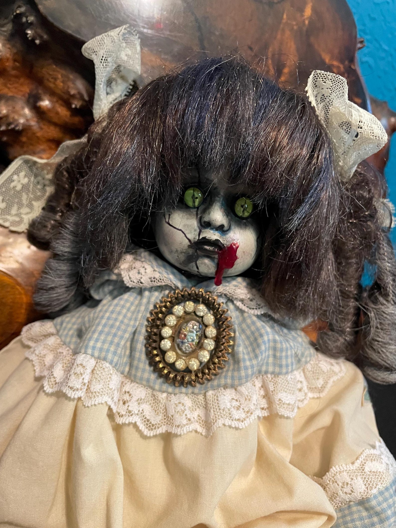Handmade Haunted Gothic Halloween Creepy Doll Sleepy Sally Has Hand ...