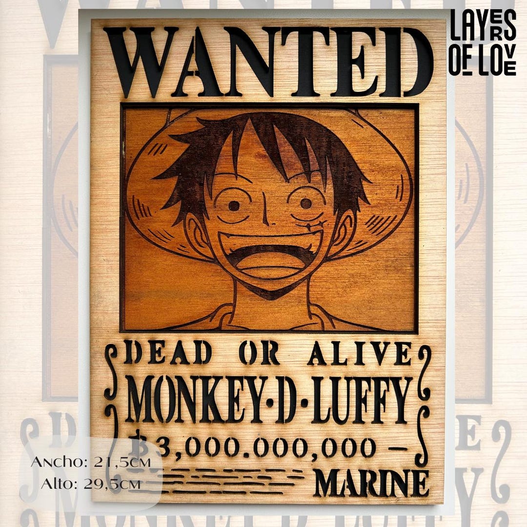 Wanted Poster – Anime Decor | Laser Engraved on Wood – WANTED Poster - Etsy