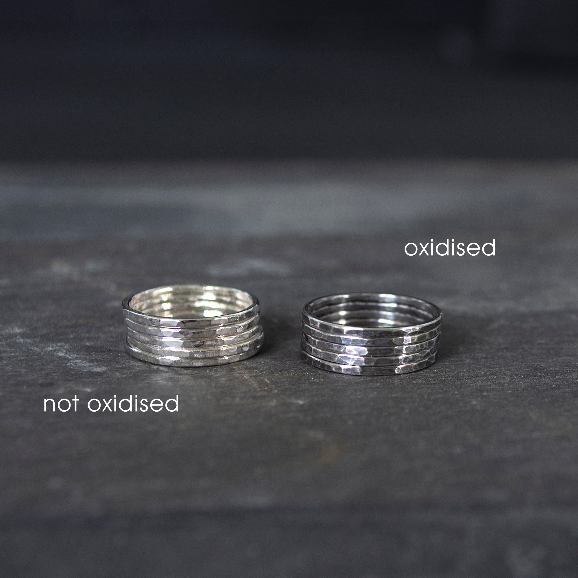 Set of 3 Sterling Silver Rings With a Gemstone - Etsy