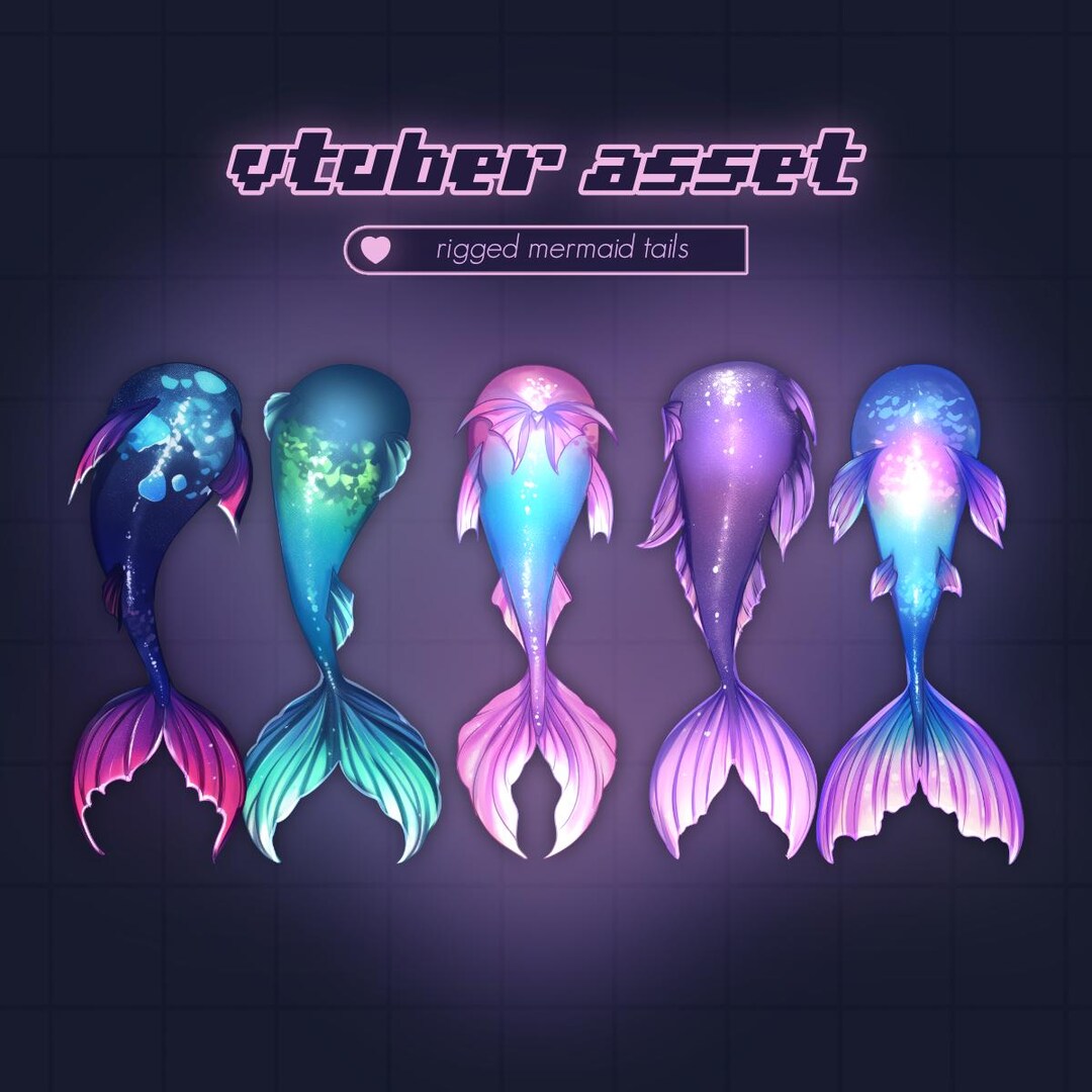 Rigged Mermaid Tail Assets for Vtube Studio - 5 Vtube Studio Items ...