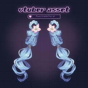 Rigged Fancy Flower Hair Set Vtube Studio With Color Customization - 5 ...