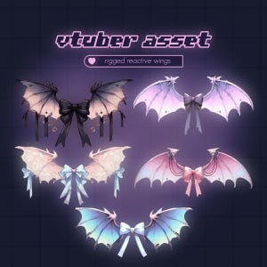 Reactive Rigged Succubus Wings for Vtube Studio - 5 Wing Sets - Vtuber ...