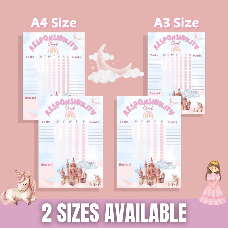 Princess Pink Responsibility Chart for Kids | Printable | Kids Daily ...