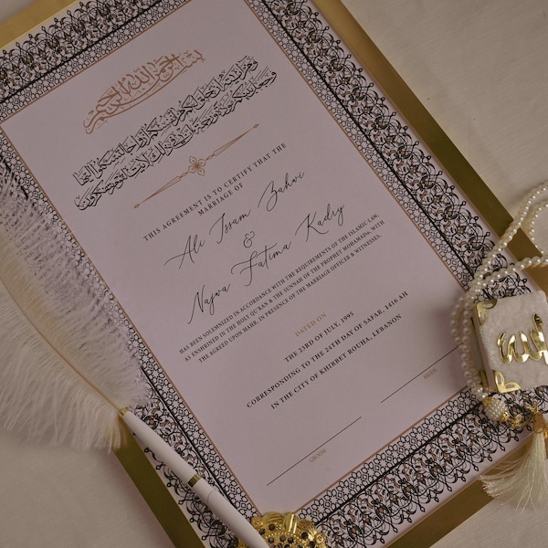 Nikkah Contract Set - Etsy