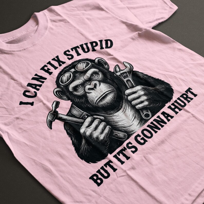 Funny Monkey Mechanic PNG: Sarcastic Quote Digital Design (SVG File ...