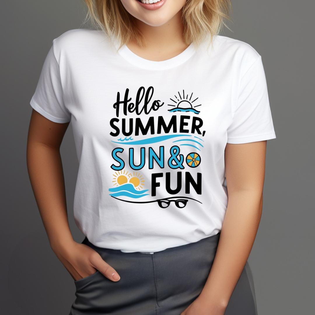 Hello Summer Sun Fun PNG | Fun in the Sun SVG | Beach Vibes Clipart ...