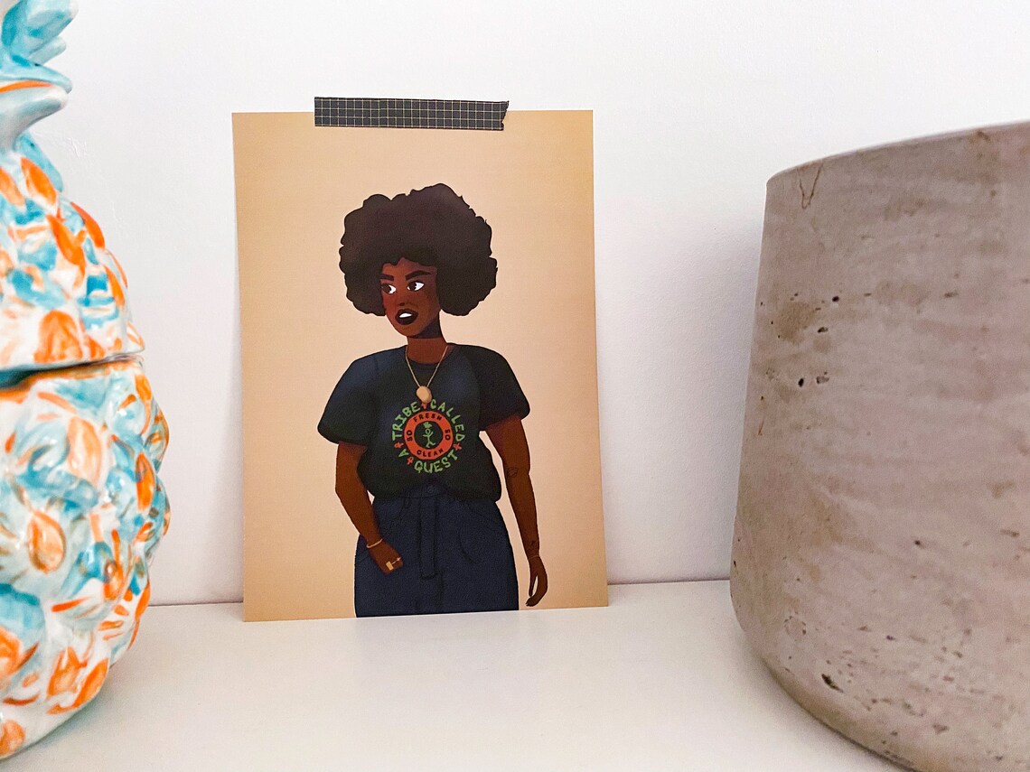 Side Eye Illustrated Print Art Print Art Prints Unique Art Print ...