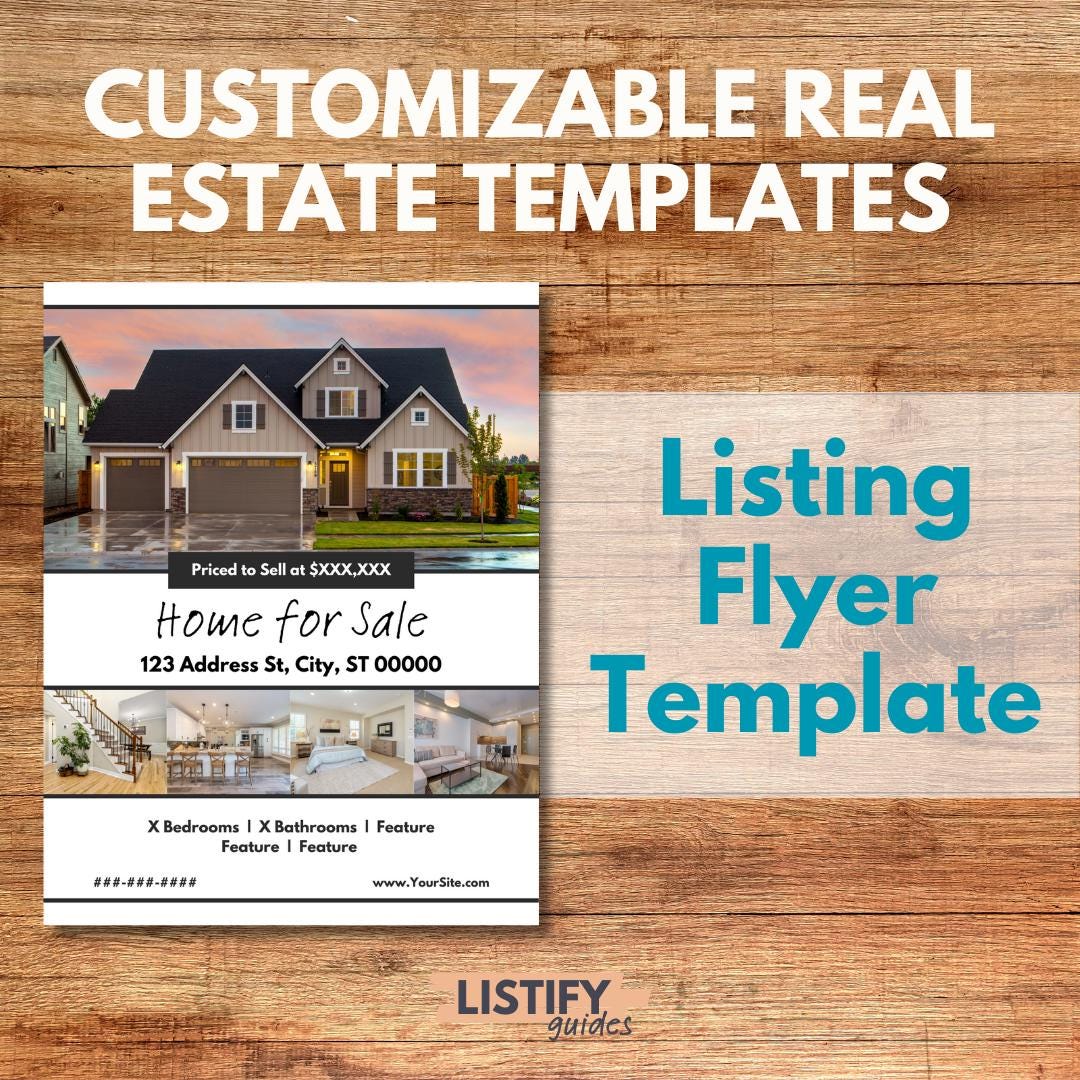 Real Estate Listing Flyer Template, Home for Sale Flyer, Listing ...