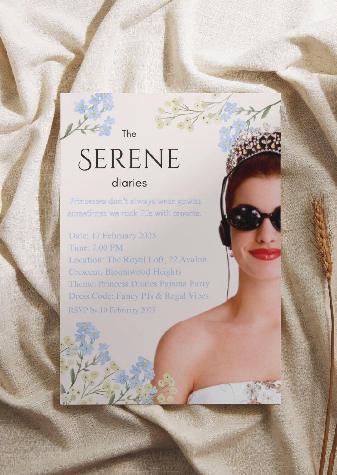The Princess Diaries Birthday Card Invite - Etsy