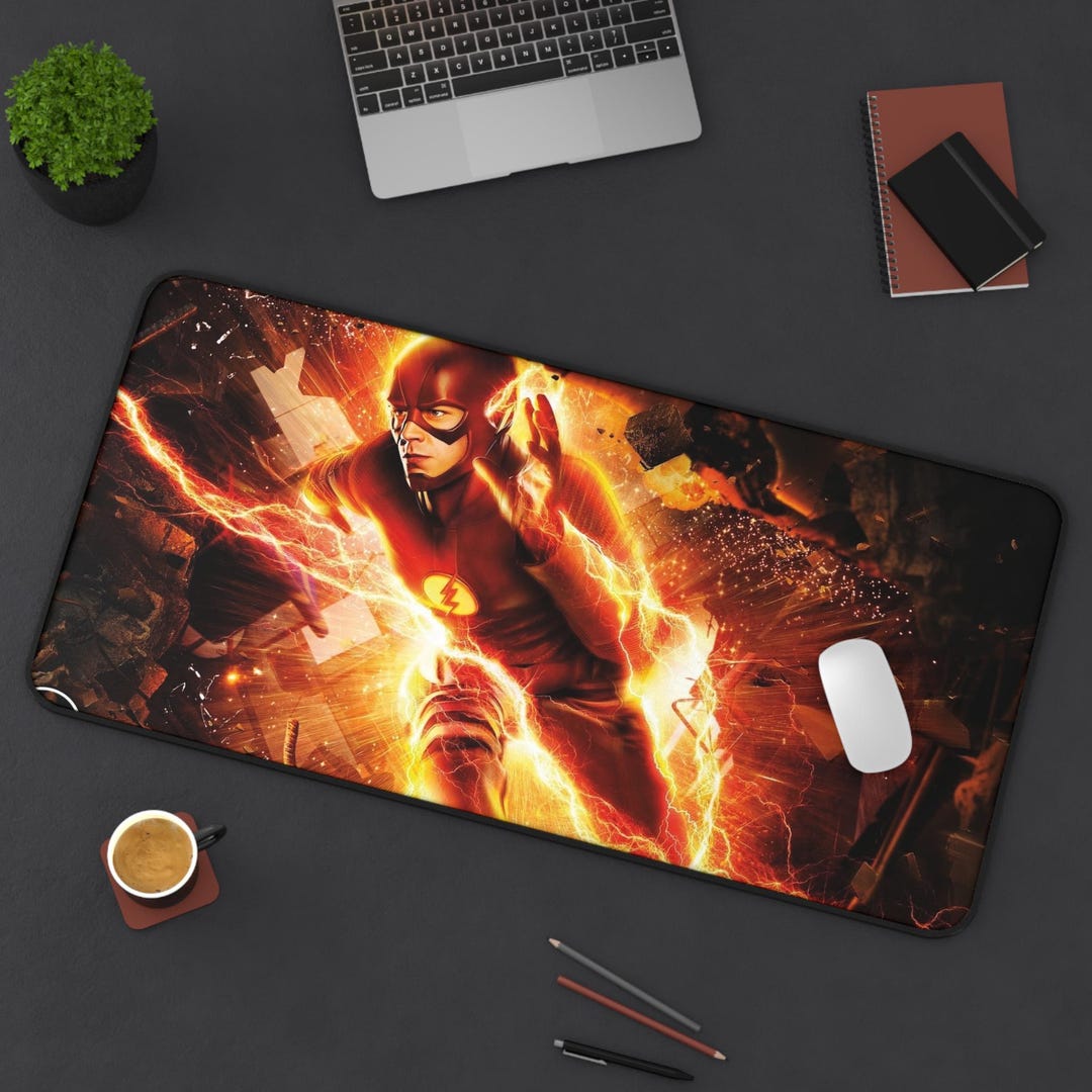 Flash-themed Desk Mat: Superhero Gaming Mouse Pad - Etsy