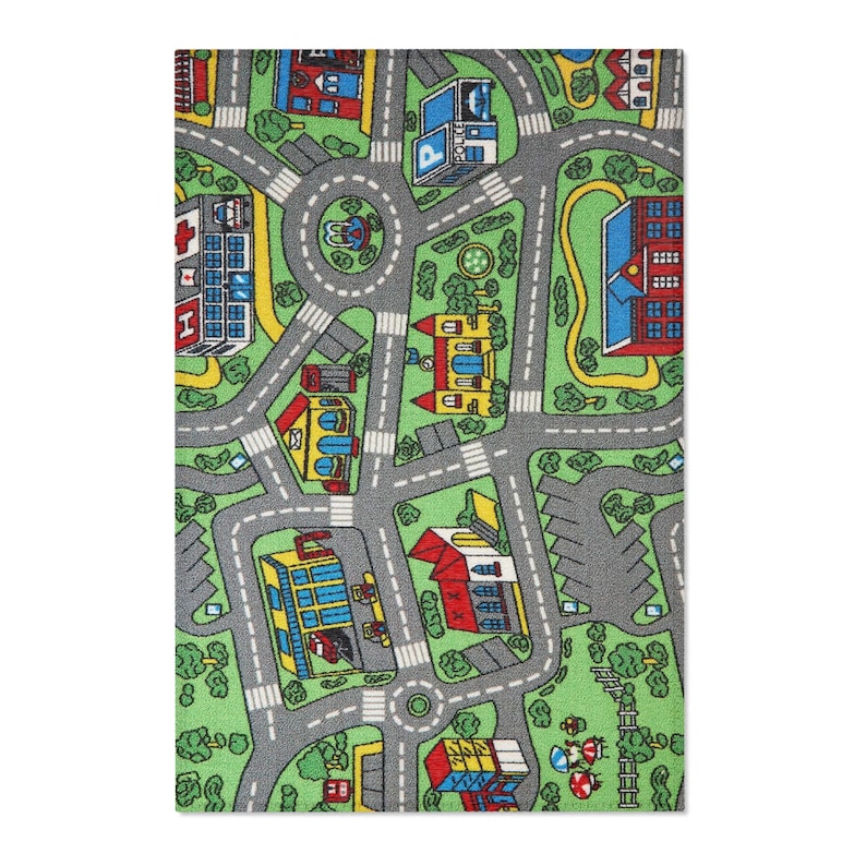 Nostalgic Road Rug Area Rugs, Vintage Truck Mat for Kids Playroom ...