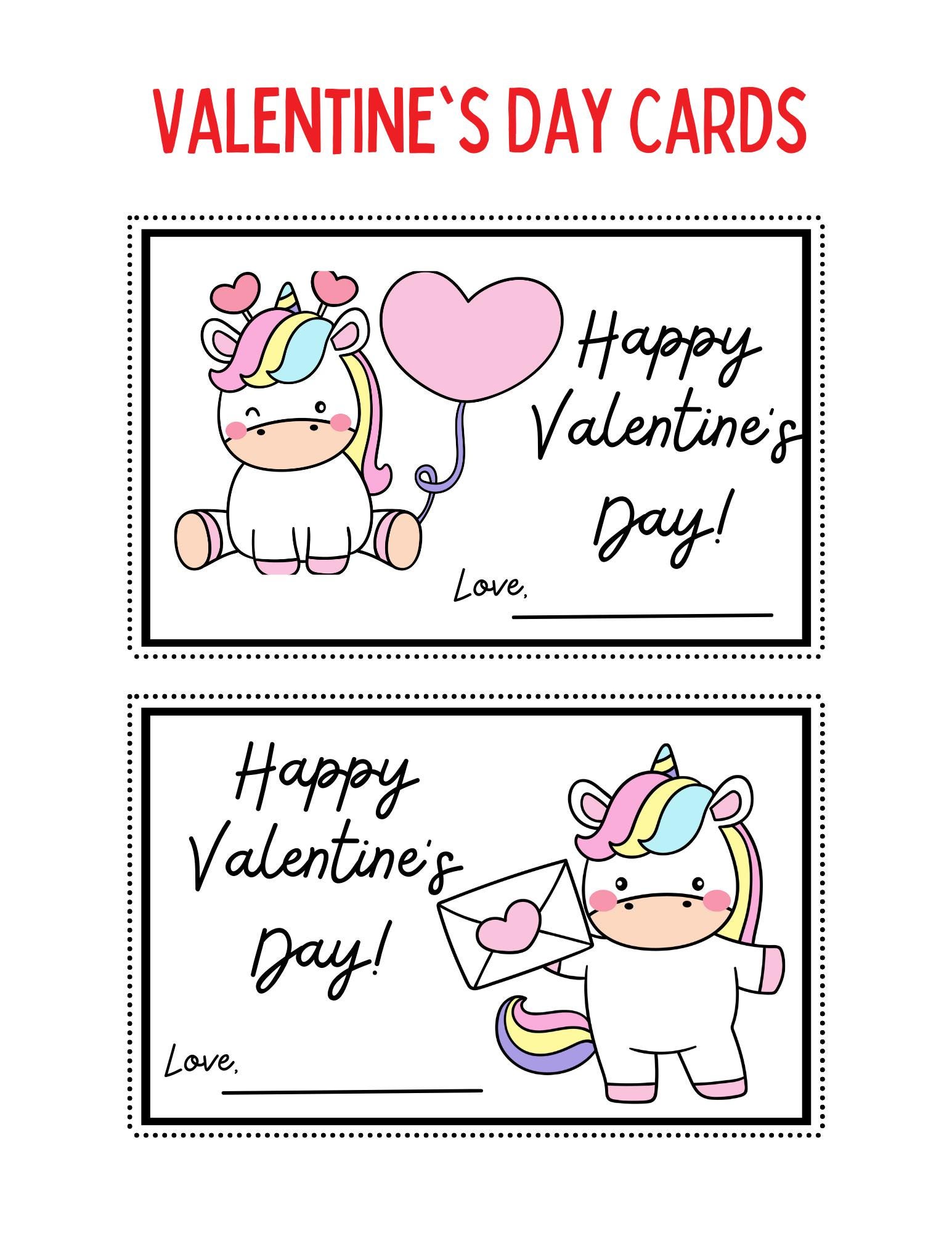 Valentine's Day Cards for Kids | in Color - Etsy