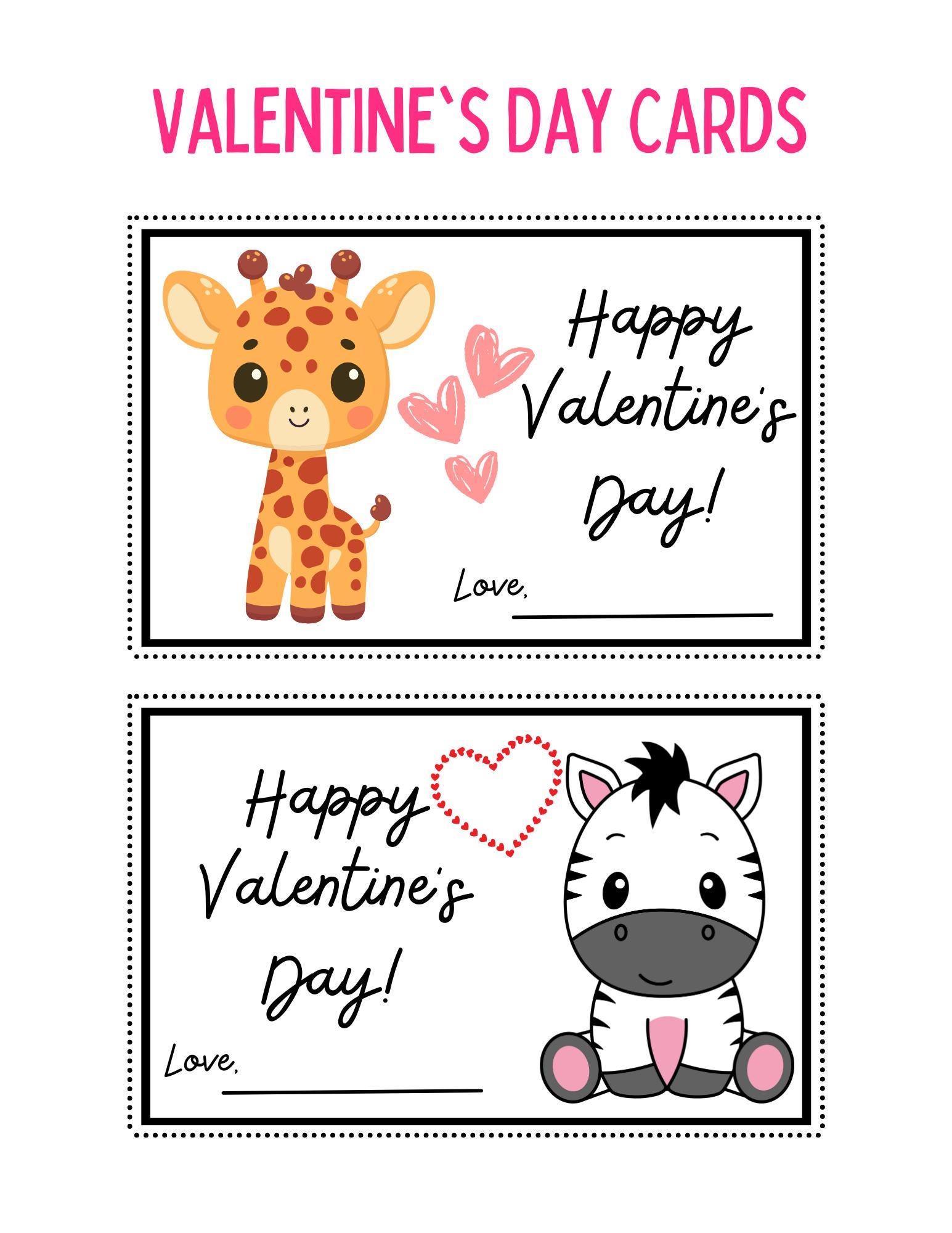 Valentine's Day Cards for Kids | in Color - Etsy