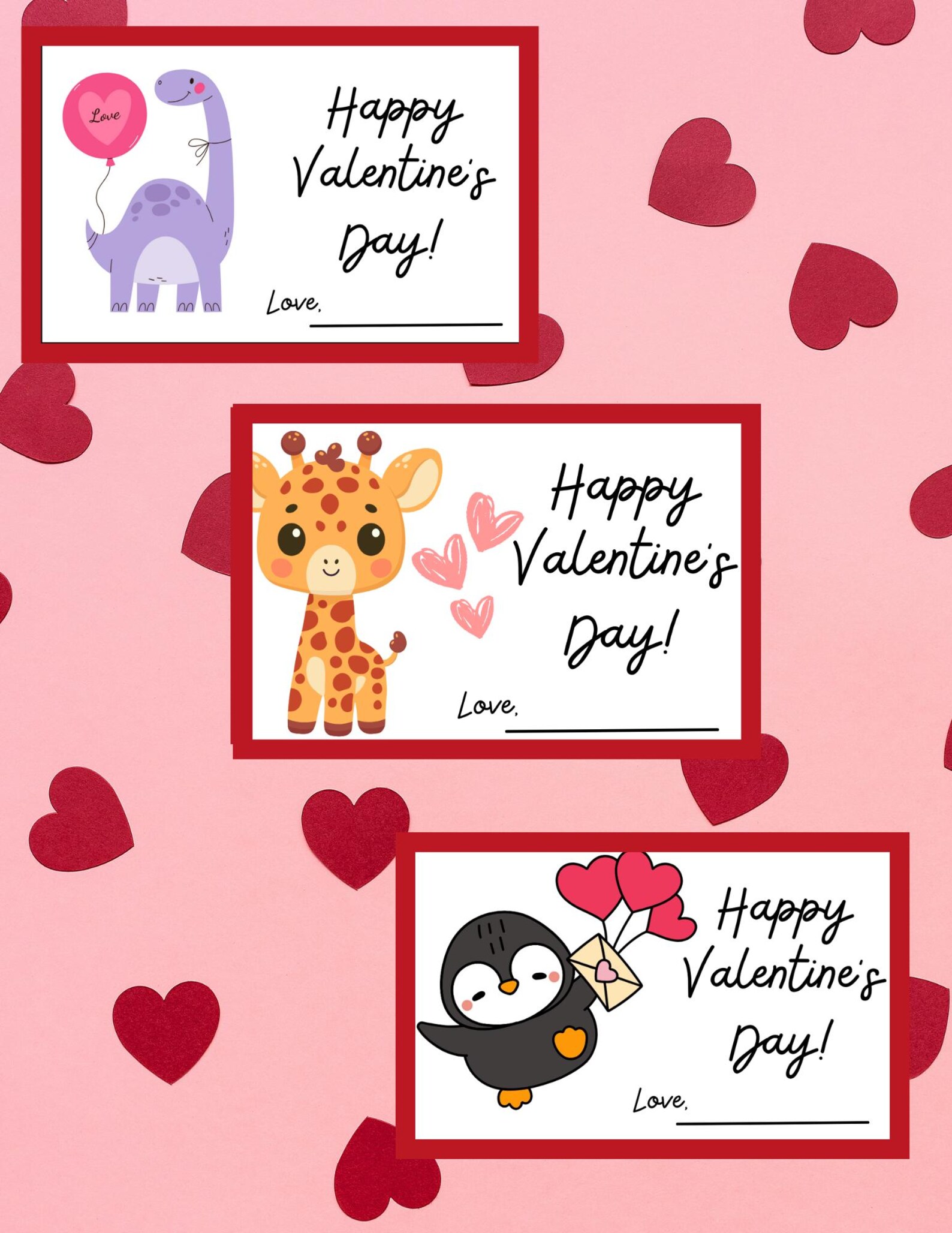 Valentine's Day Cards for Kids | in Color - Etsy