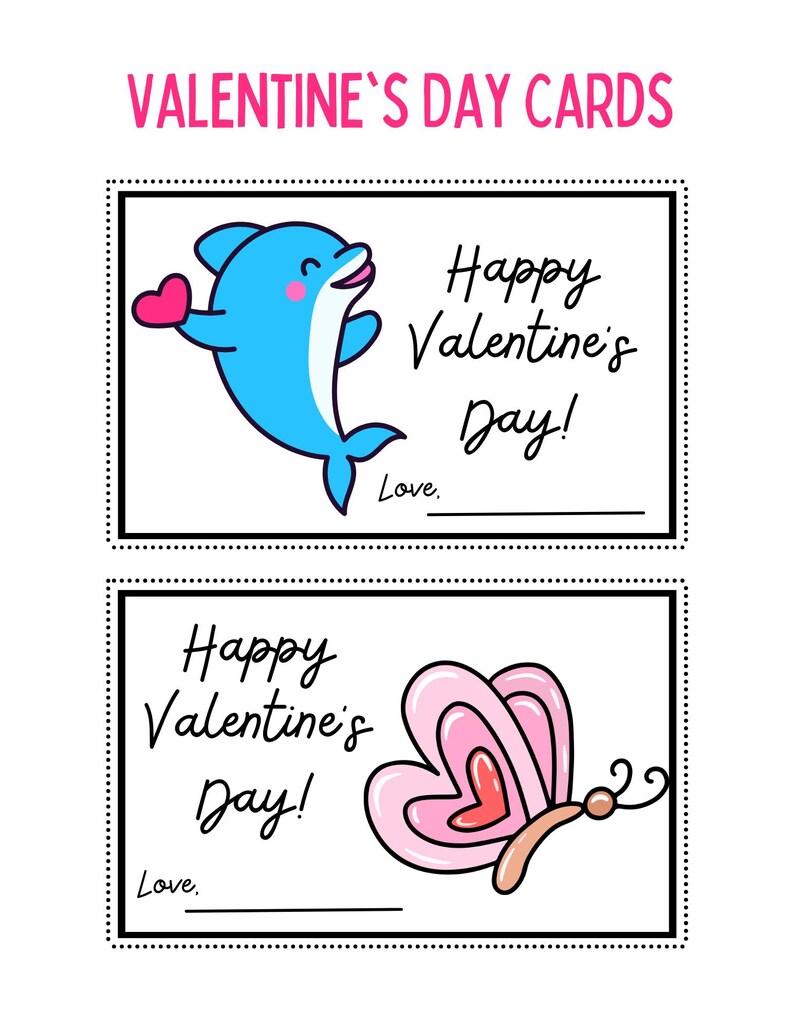 Valentine's Day Cards for Kids | in Color - Etsy