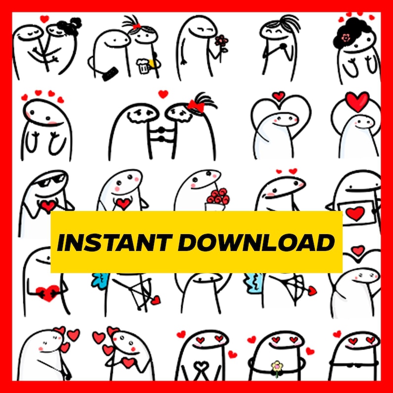 Paquete de 32 diseños de Flork San Valentin, Enamorados flork, San ...