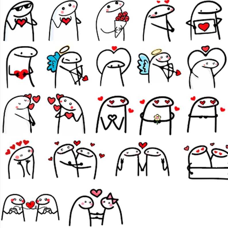 Paquete de 32 diseños de Flork San Valentin, Enamorados flork, San ...