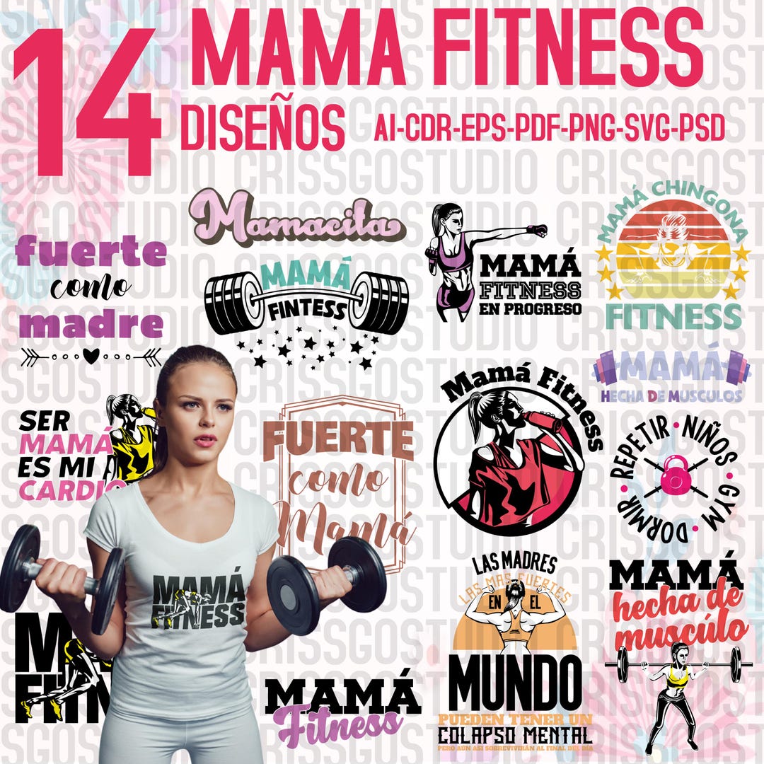 14 Mother's Day Fitness Designs Mother Day Vector Images Mom Fitness ...