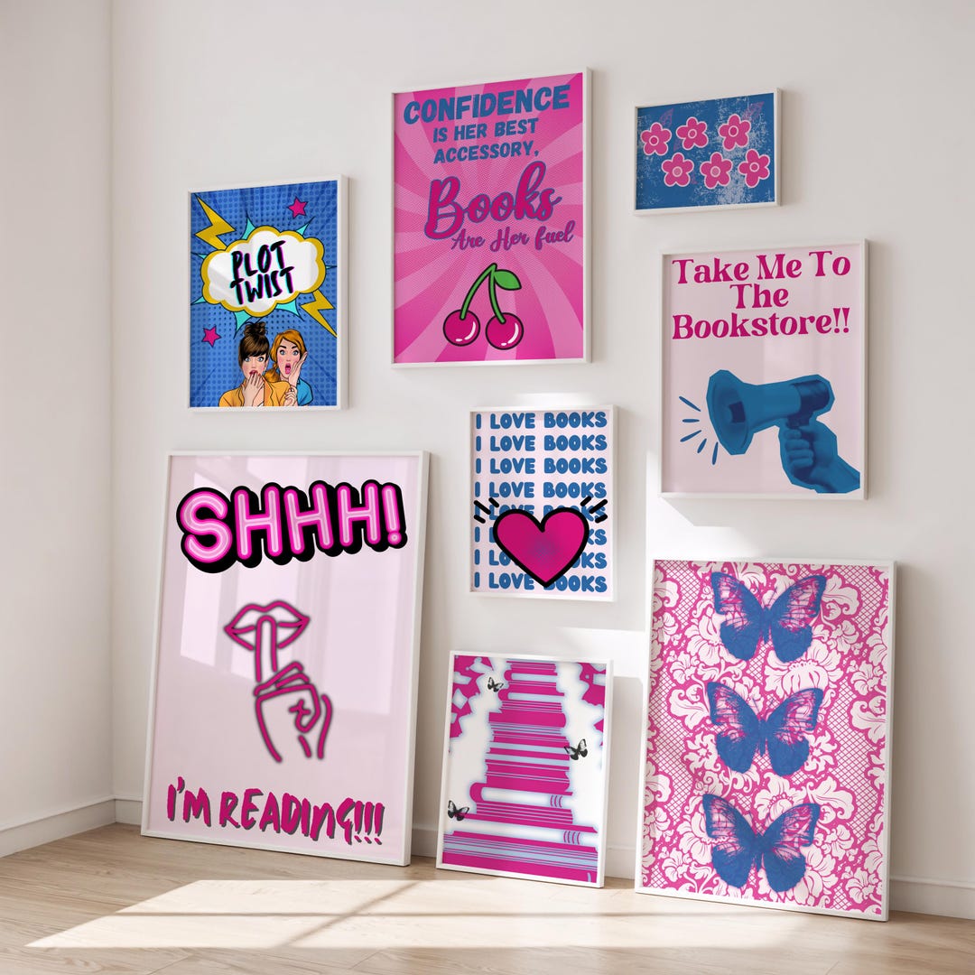 Book Lover Wall Art Bundle | Reading Nook Print | Bookish Eclectic ...