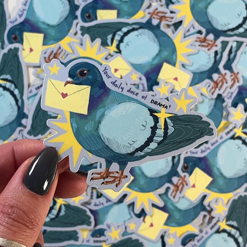 Pigeon Matte Vinyl Sticker | Laptop, Water Bottle Decal - Etsy