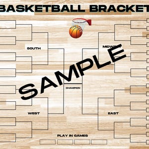 March Madness Final Four Printable Bracket: 64 Team Tournament (digital ...