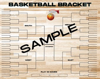 March Madness Final Four Printable Bracket: 64 Team Placement (digital ...