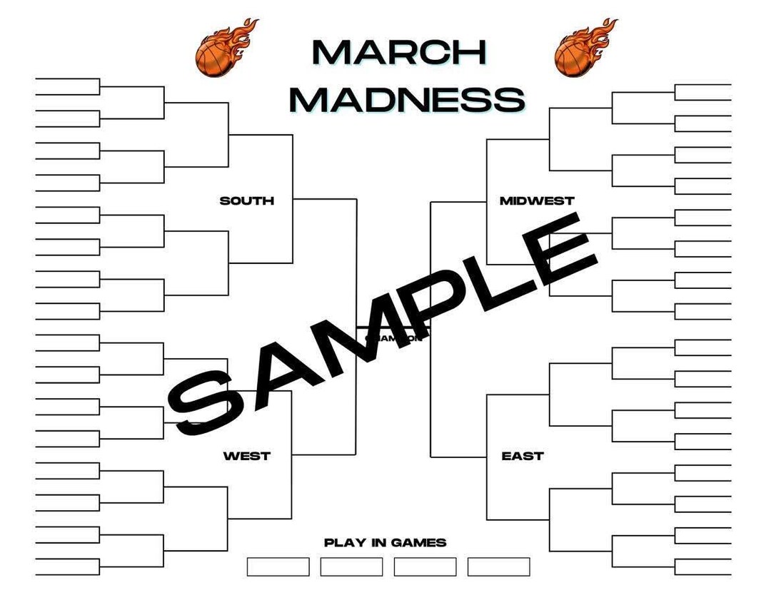 March Madness Printable Tournament Bracket for College Basketball ...