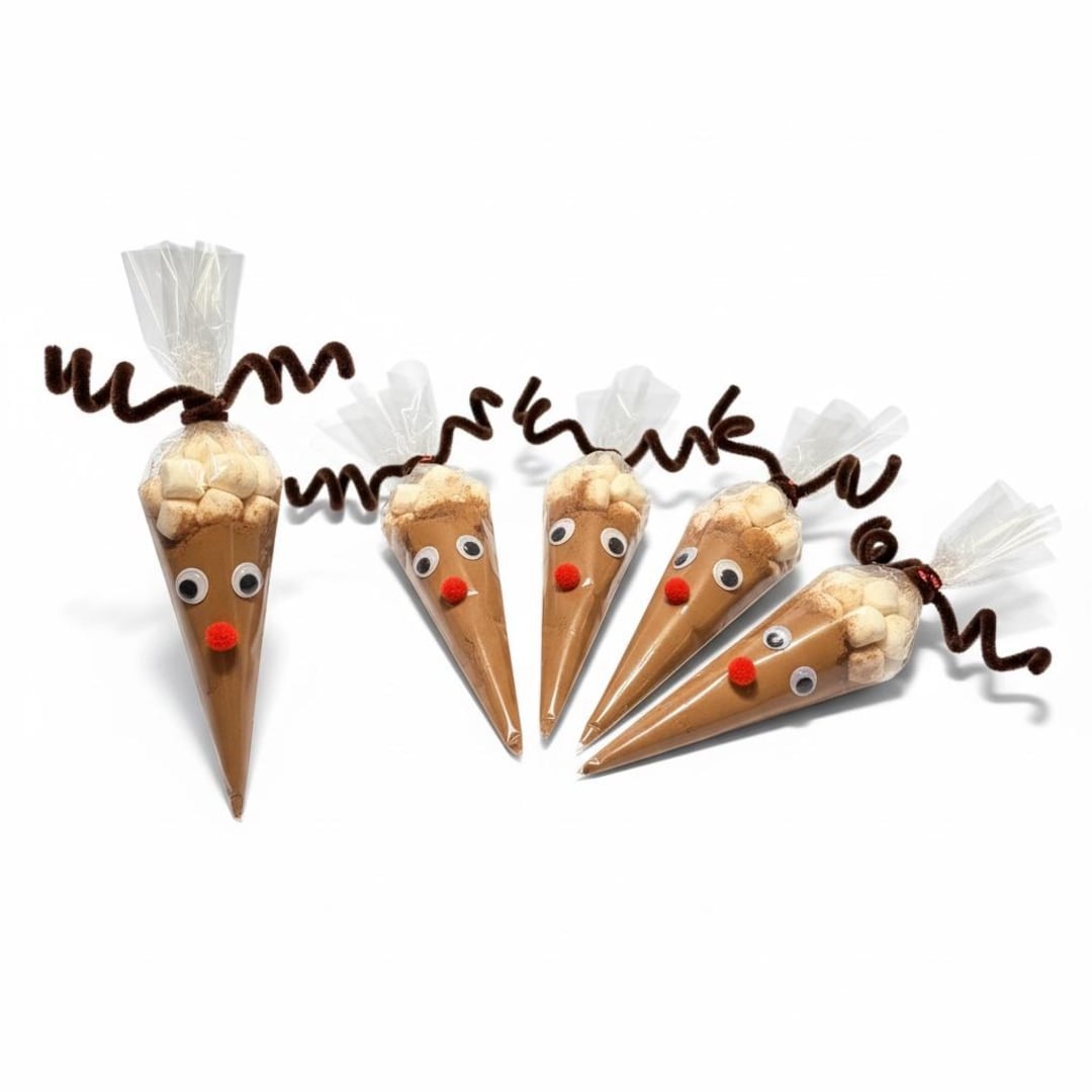 Reindeer Hot Cocoa Cone | Christmas Party Favor | Kids Holiday Treat ...