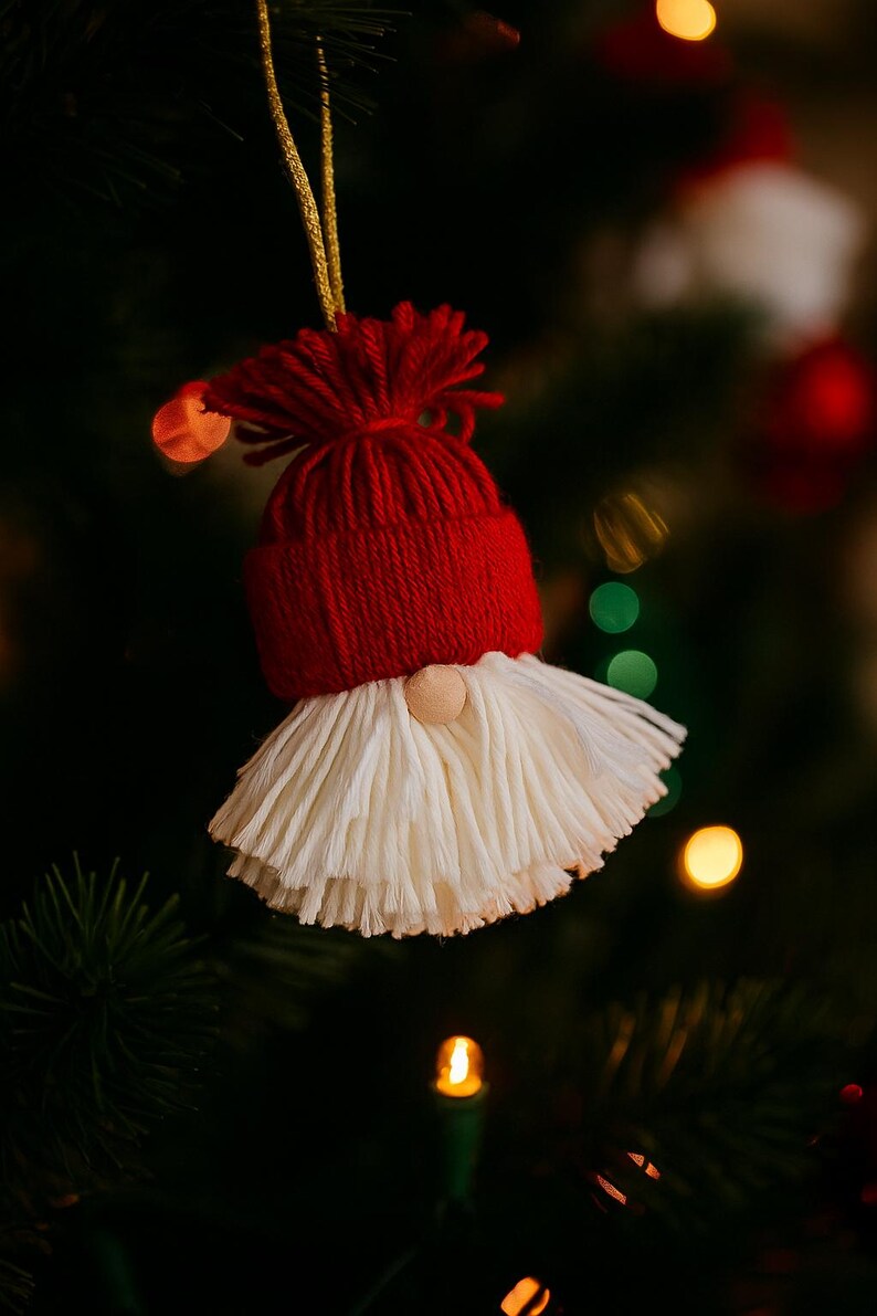 Décoration de nain en laine faite main - Décoration d'arbre de Noël ...