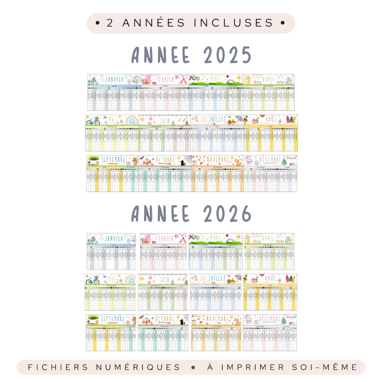 Poutre du temps 2025-2026 pour enfant, Calendrier enfant 2025-2026 avec ...